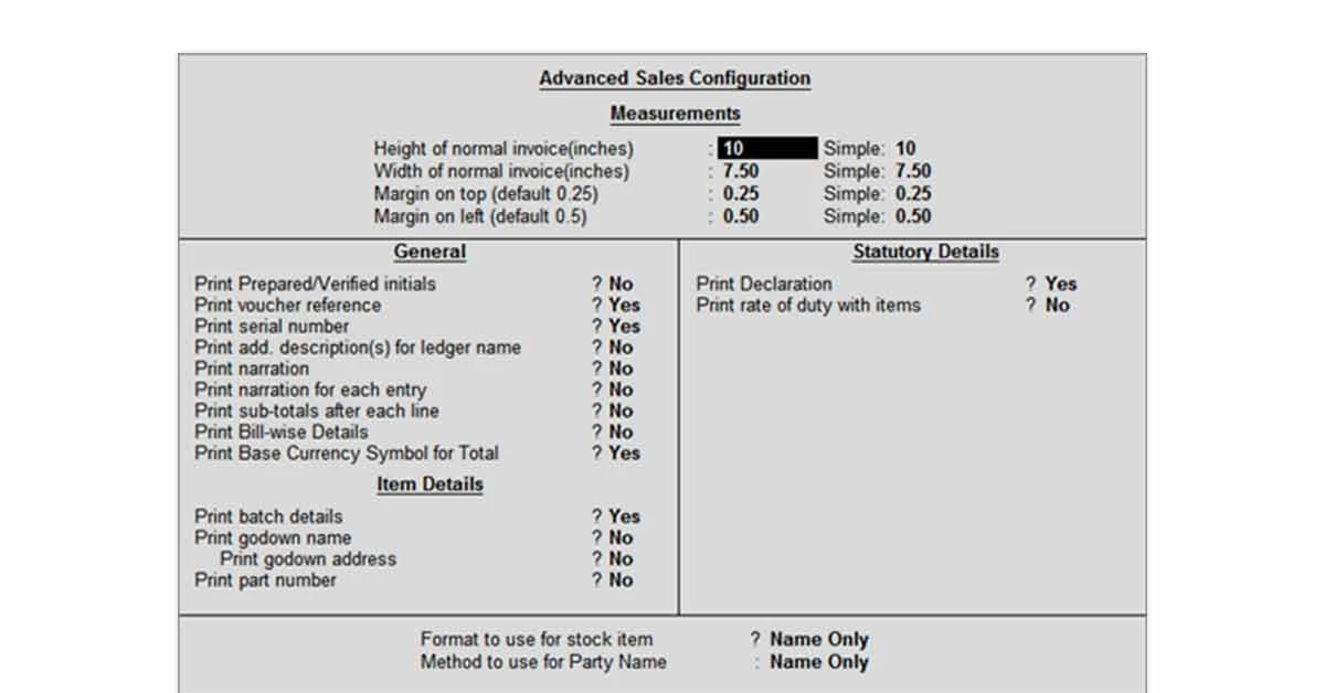 Invoice Formatting in Tally - Steps for Tally Invoice Customization
