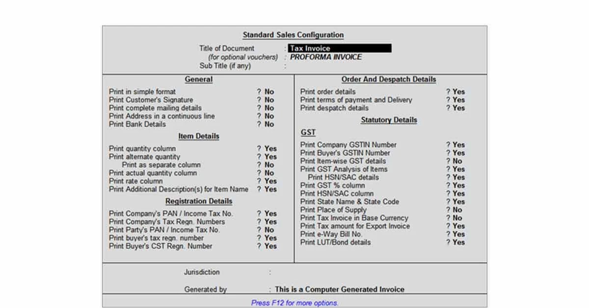 Invoice Formatting in Tally - Steps for Tally Invoice Customization