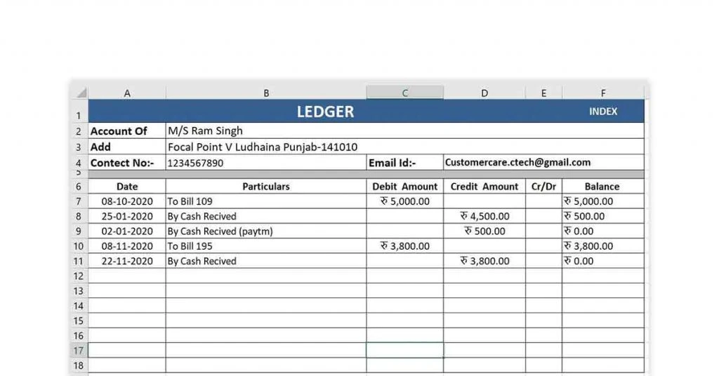 How To Maintain Cash Book And Ledger In Excel For Small Business