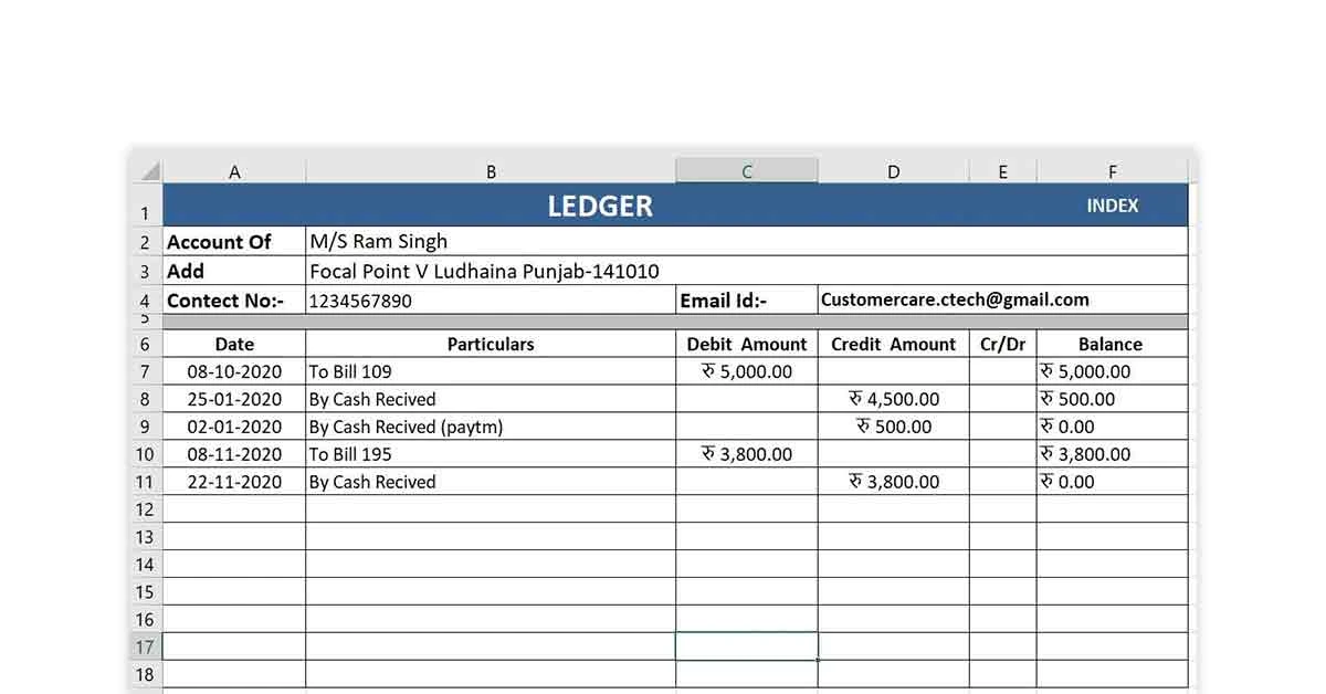 How To Maintain Cash Book And Ledger In Excel For Small Business
