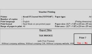 How to Make, Customize and Print Bills in Tally