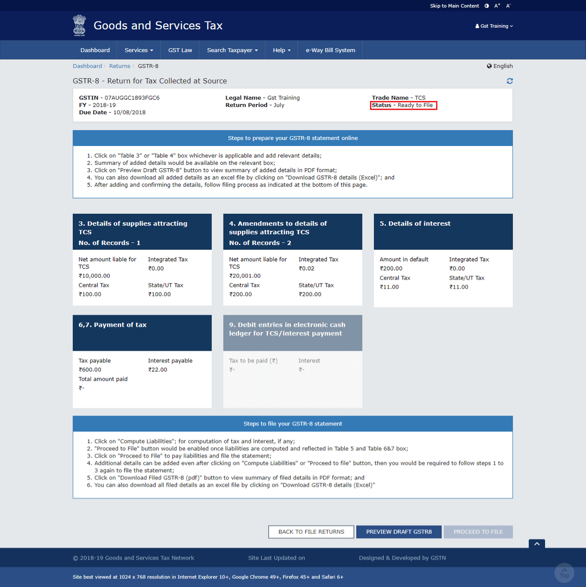 What is GSTR-8 and How to File It on GST Portal?