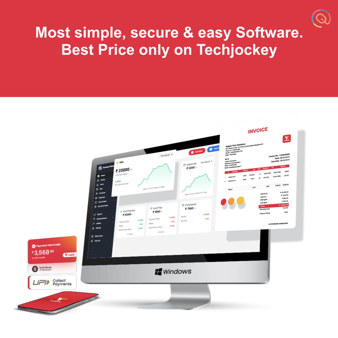Compare myBillBook VS Vyapar Billing Software | Techjockey.com